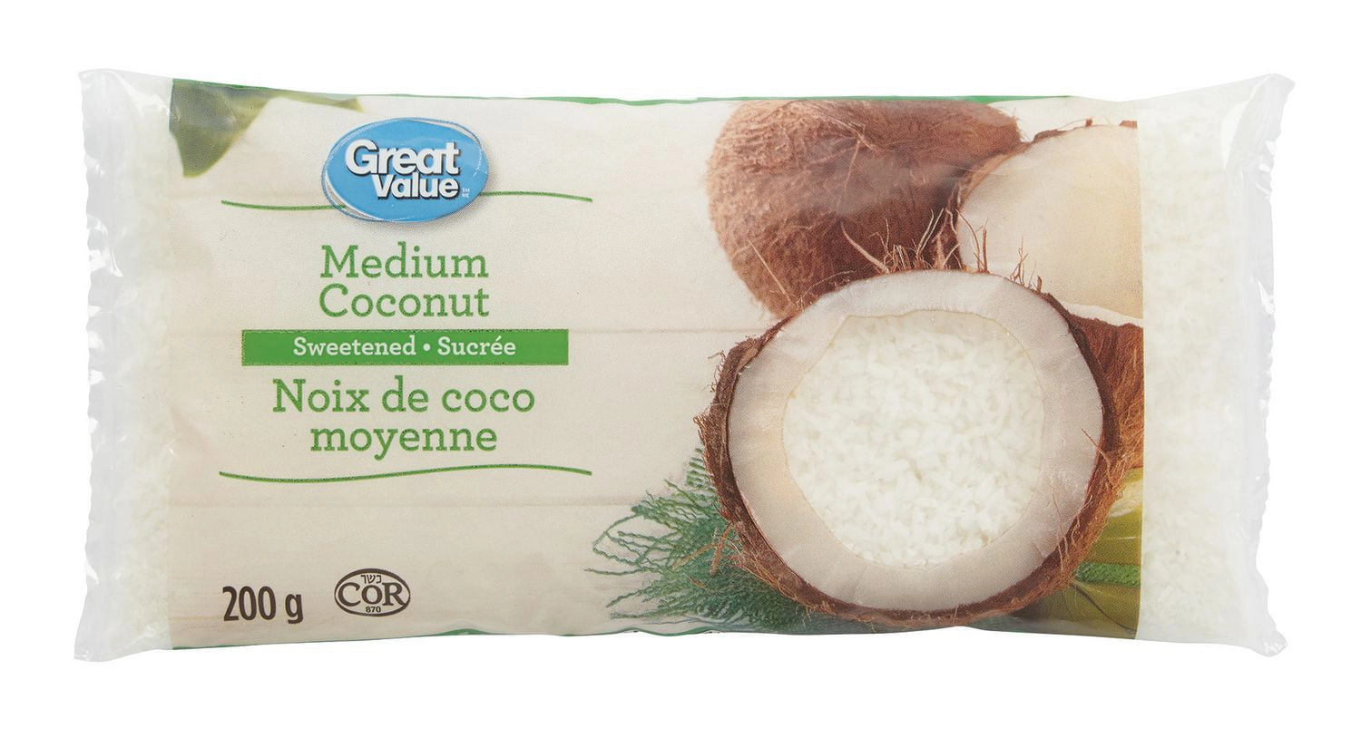 Great Value Sweetened Medium Desiccated Coconut 200g - Maplefresh